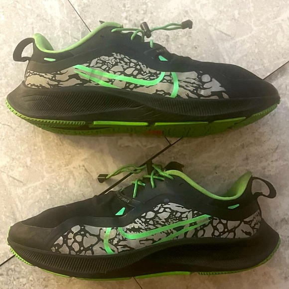 Nike | Shoes | Nike Run Shield Black Lime Green Pegasus 37 X Size 85 ...